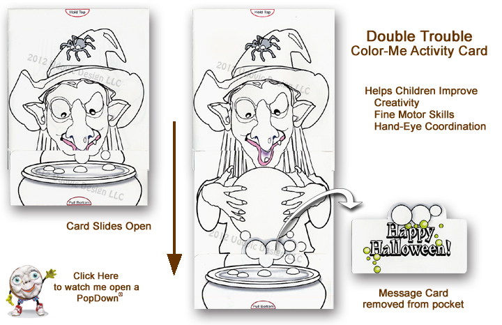 Double Trouble Color-Me Halloween Activity PopDown® Card